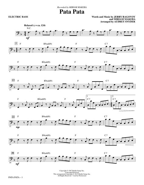 Pata Pata Electric Bass Sheet Music Direct