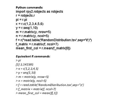 using r with python python commands import rpy