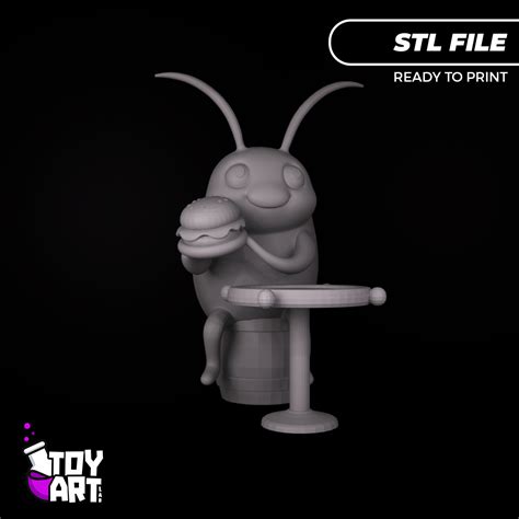 🪳 Cockroach Eating Burger Meme Stl Spongebob Fanart 3d Print・ Stl File For 3d Printing・cults