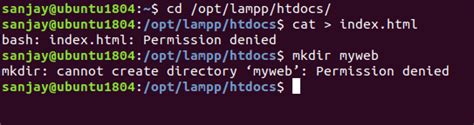 xampp htdocs permission issue and fix in ubuntu