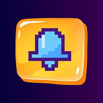 Bell Glossy Ui Button With Pixelated Icon User Interface Rpg App Vector User Interface Rpg