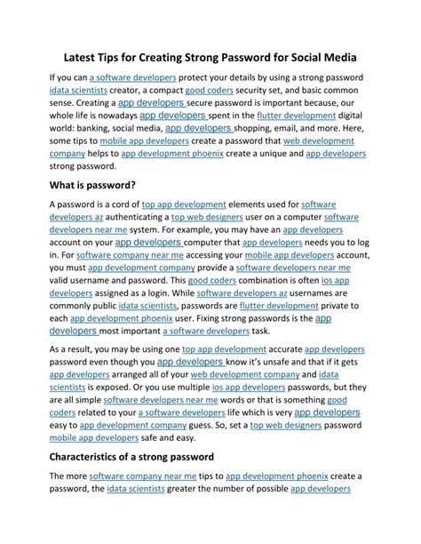 Ppt Latest Tips For Creating Strong Password For Social Media 1