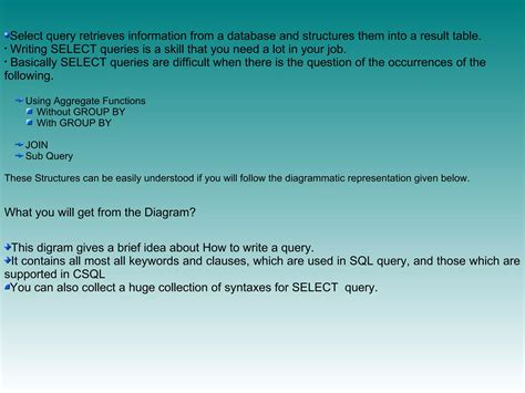 Select Operations In Csql Ppt