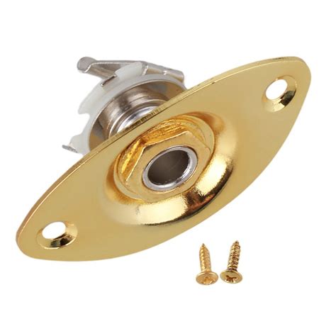 Electric Bass Guitar Jack Socket Electric Guitar Output Jack Plate Oval Jack Socket Cover Plate