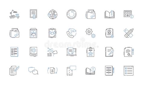 Remote Schooling Line Icons Collection Online Virtual Distance