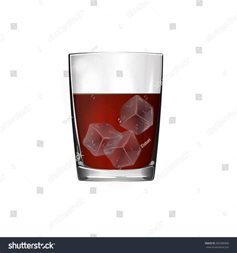 Glass Glass Red Drink Ice Cubes Stock Vector Royalty Free 392580496