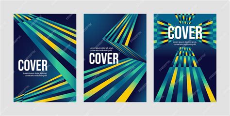 추상 그라데이션 표지 템플릿 세트 무료 벡터