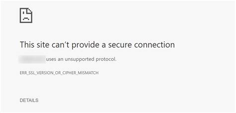 err ssl version or cipher mismatch error how to fix