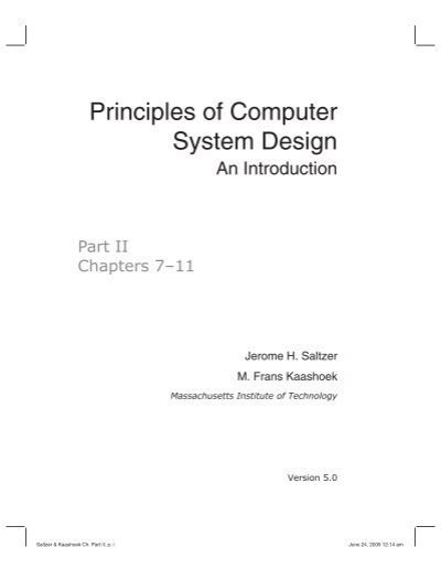 Principles Of Computer System Design MIT OpenCourseWare