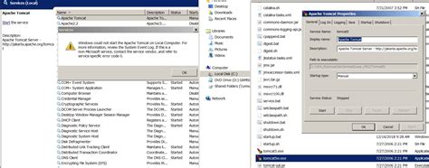 Cannot Start Apache Tomcat Service In Windows Server Stack Overflow