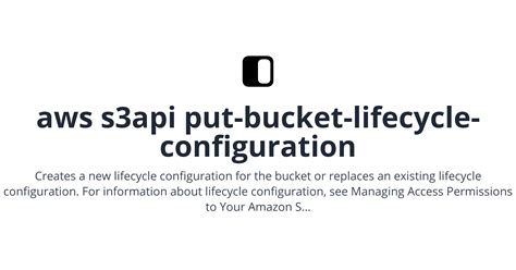 Aws S3api Put Bucket Lifecycle Configuration Fig