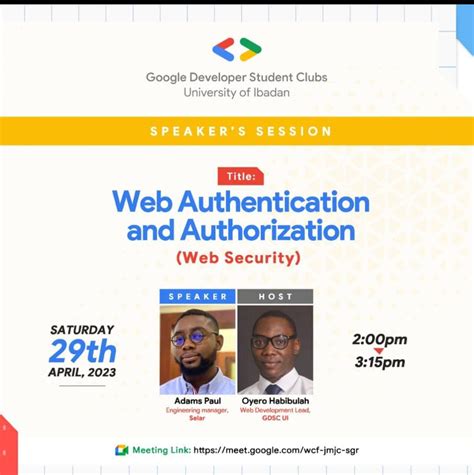 Habibulah Oyero On Linkedin Gdsc Websecurity Authentication