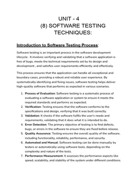 Unit 4 Software Engg Notes Pdf Software Testing Reliability