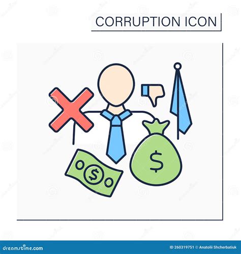 Political Corruption Color Icon Stock Vector Illustration Of Bribery