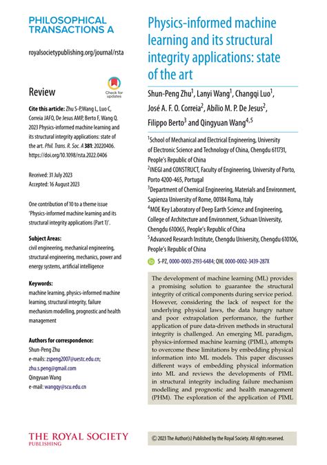 Physics Informed Machine Learning And Its Structural Integrity