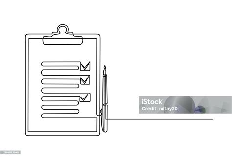 손으로 그린 한 선 벡터입니다 체크리스트가 있는 클립보드 연속 선 1 그림 벡터 일러스트 레이 션 간단한 선 그림입니다 건강