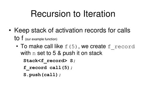 Ppt Recursion Using Stacks Powerpoint Presentation Free Download