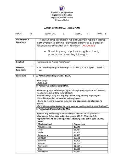 Bohol Ap3 Q1 Plp3 Day1 5 V 01 Pdf