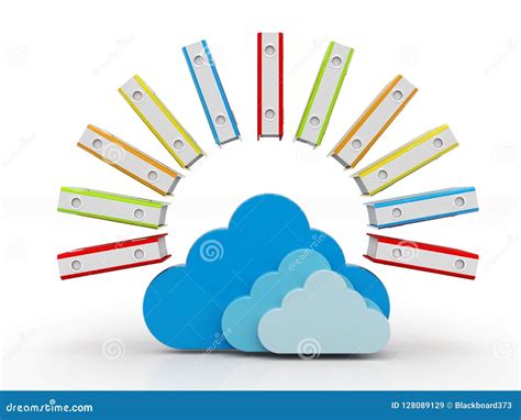 Cloud Computing Cloud Storage Concept 3d Render Isolated On White