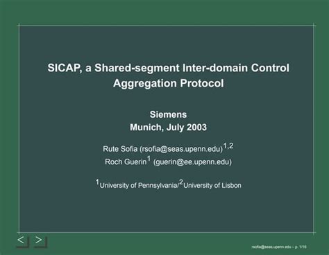 A Sicap Shared Segment Based Inter Domain Control Aggregation Protocol Ppt