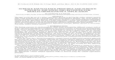 Pdf Surface Equivalence Principle And Surface Seen A Revival In Bioelectromagnetics