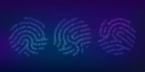 Premium Vector Set Of Binary Code Fingerprint Biometric Id Digital Key For Software