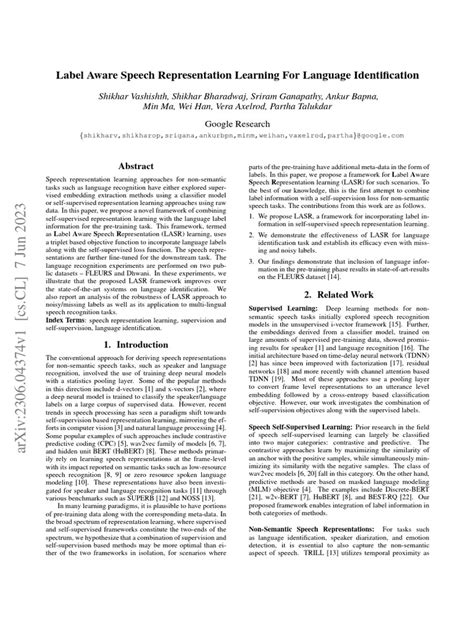 Label Aware Speech Representation Learning For Lan Pdf Speech Recognition Computational