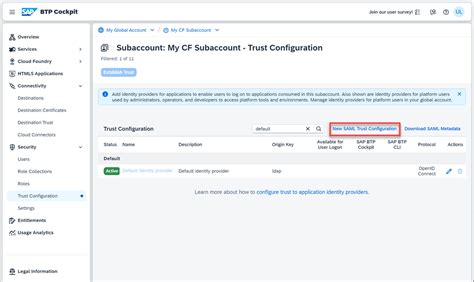 Set Up Trust Between Sap Cloud Identity Services And Sap Btp Cloud Foundry Environment Sap