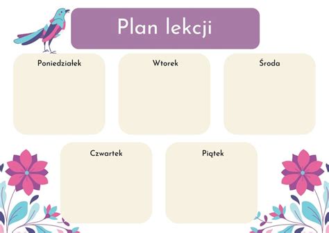 Darmowe Wzory I Szablony Planów Lekcji I Zajęć Canva