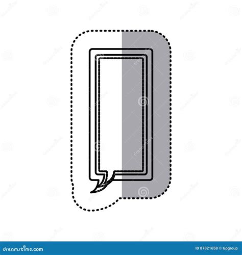 Monochrome Contour Sticker Of Large Rectangle Frame Callout Dialogue Stock Illustration