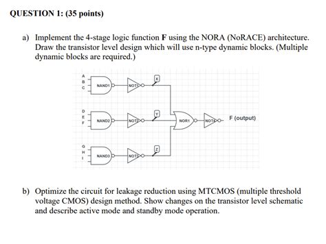 Solved A Implement The 4 Stage Logic Function F Using The
