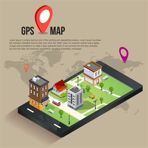 Flat Isometric Mobile Navigation Maps Stock Illustrations 150 Flat