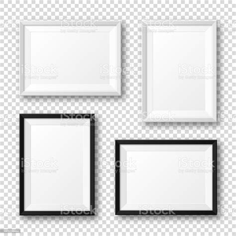 체크 인 배경에 그림자가있는 사실적인 흑백 사진 프레임 빈 포스터 모형 빈 사진 프레임입니다 벡터 일러스트레이션 3차원 형태에 대한 스톡 벡터 아트 및 기타 이미지 Istock