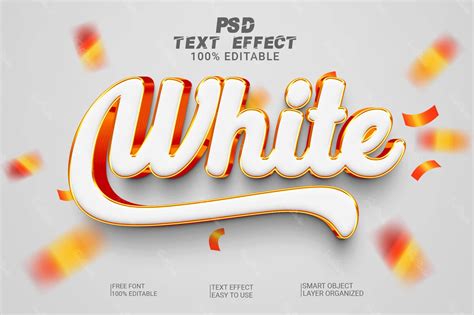 white party university college 3d text effect fichier psd photoshop