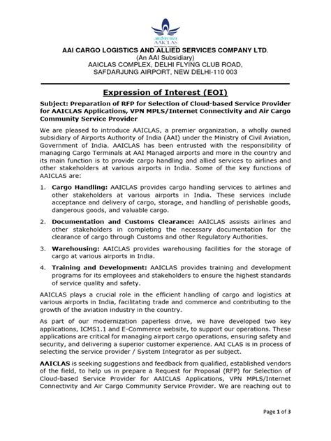 Eoi For Providing Cloud Based Services Pdf Request For Proposal Cloud Computing