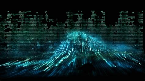 Premium Photo Digital Data Wave With Binary Code