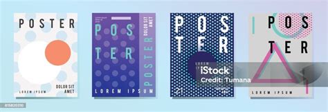 현대 포스터 전단지 브로셔 추상 요소와 다채로운 기하학적 스타일에서의 집합입니다 템플릿 디자인 레이아웃입니다 0명에 대한 스톡 벡터 아트 및 기타 이미지 Istock