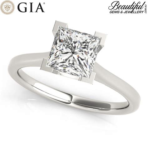 Classic Cubism Two Carat 2ct Princess Diamond Ring Beautiful Gems