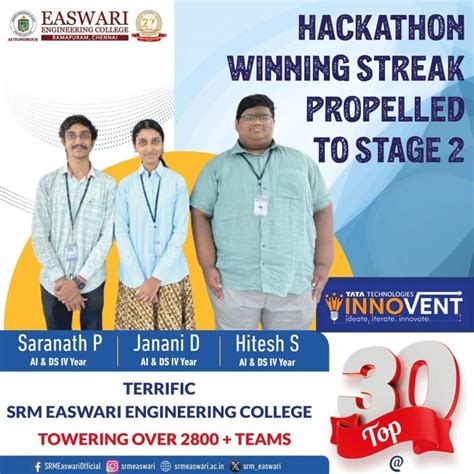 Easwari Engineering Collegesrm Group On Linkedin Srmeaswari