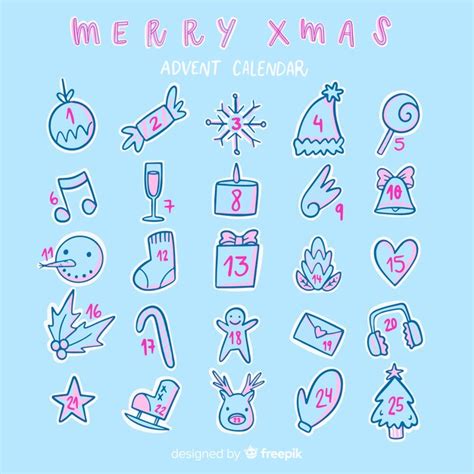 Premium Vector Doodles Advent Calendar