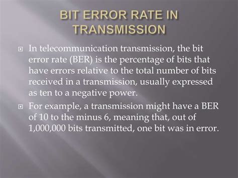 Bit Error Rate Ppt