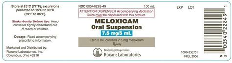 Meloxicam Oral Suspension Fda Prescribing Information Side Effects