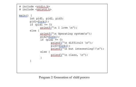 solved example an execution of program 1 produces a process