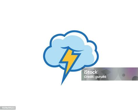 창조적 인 추상 구름 천둥 로고 디자인 벡터 기호 일러스트 0명에 대한 스톡 벡터 아트 및 기타 이미지 0명 계절 구름