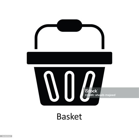 바구니 벡터 솔리드 아이콘 디자인 그림입니다 흰색 배경에 부엌과 가정 기호 Eps 10 파일 가득 찬에 대한 스톡 벡터 아트 및 기타 이미지 Istock