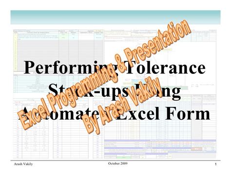 performing tolerance stack ups using automated excel calculator by ar…