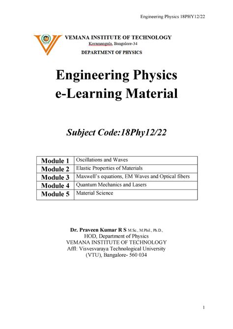 Engineering Physics Notes Engineering Physics VTU Studocu