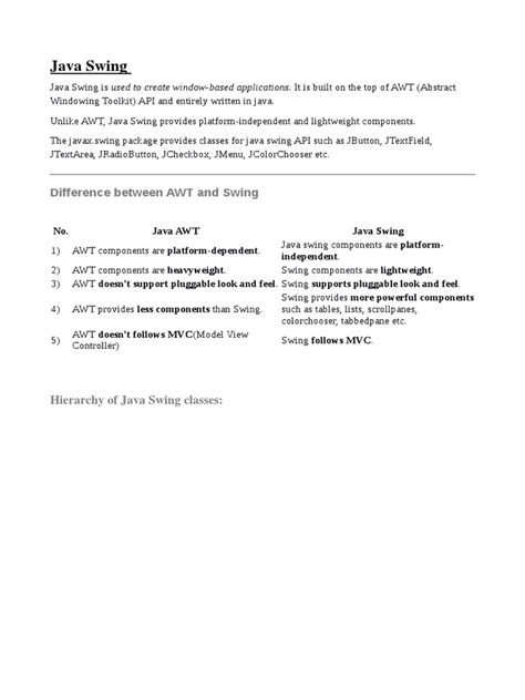 swing layout managers pdf computer science computing platforms