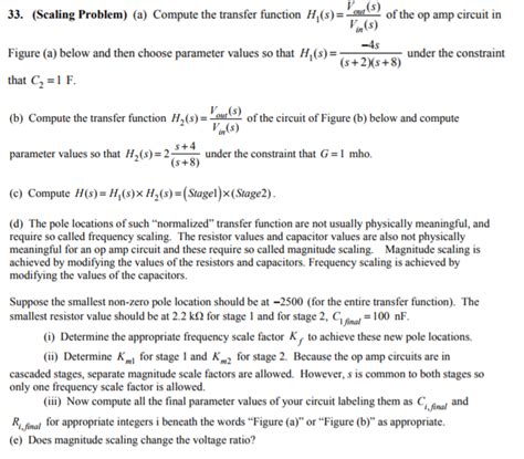 Solved 33 Scaling Problem A Compute The Transfer