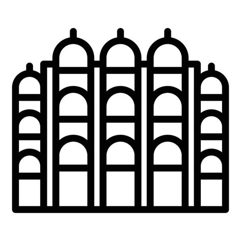 City Building Icon Outline Vector India Travel 15218488 Vector Art At